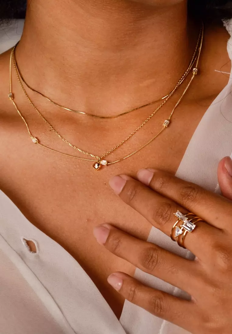 Buy Foundry Triangle Cut Stacker Ring 14k Gold 2025 Online | ZALORA Philippines