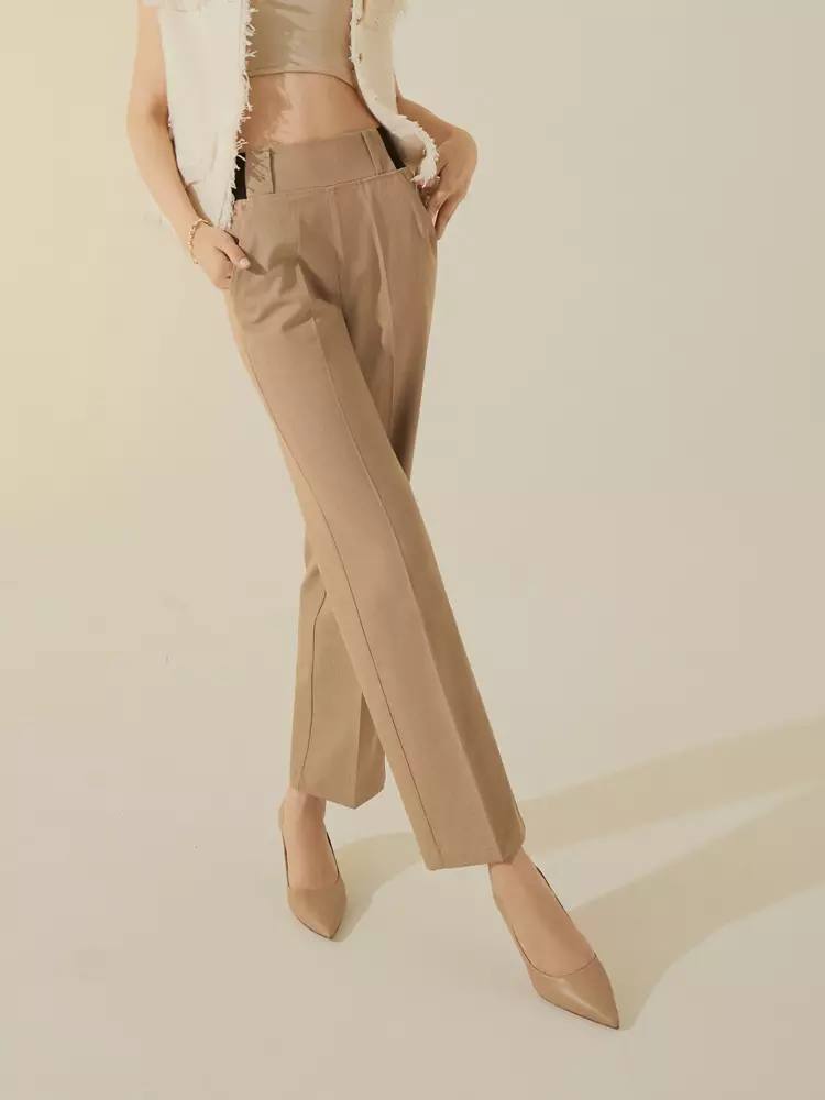 OBSTYLE Visual Slim-5KG．Nine-Point Straight Leg Suit Magic Slimming Pants (Regular/Extended ...