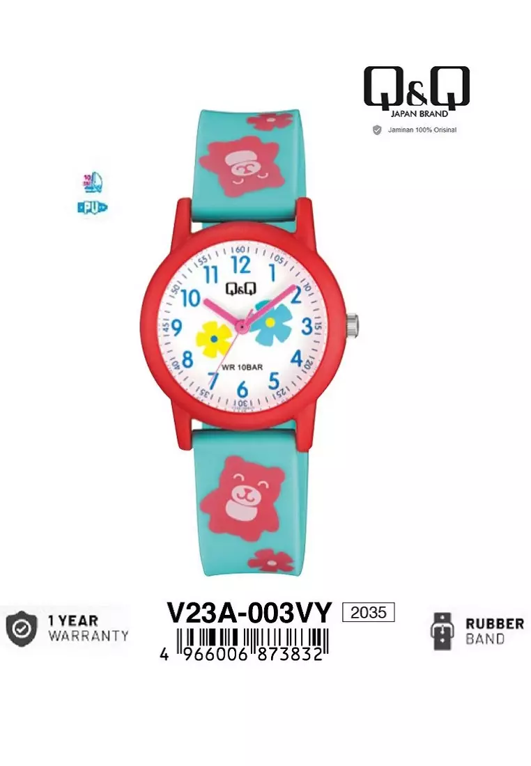 Jual Q&Q Q&Q QNQ QQ Original Kids Watch Jam Tangan Anak Tali Karet V23 V23A Water Resist V23A ...