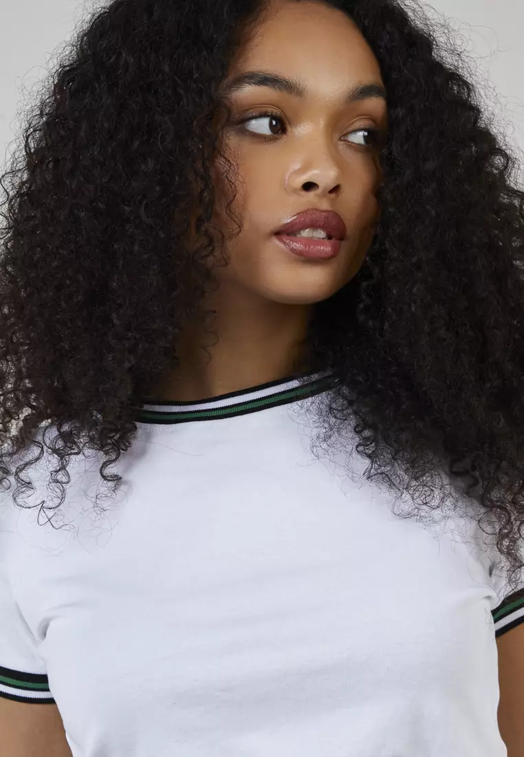 Buy Pink Vanilla Pink Vanilla White Sports Stripe Cropped T Shirt 2024 Online Zalora Philippines