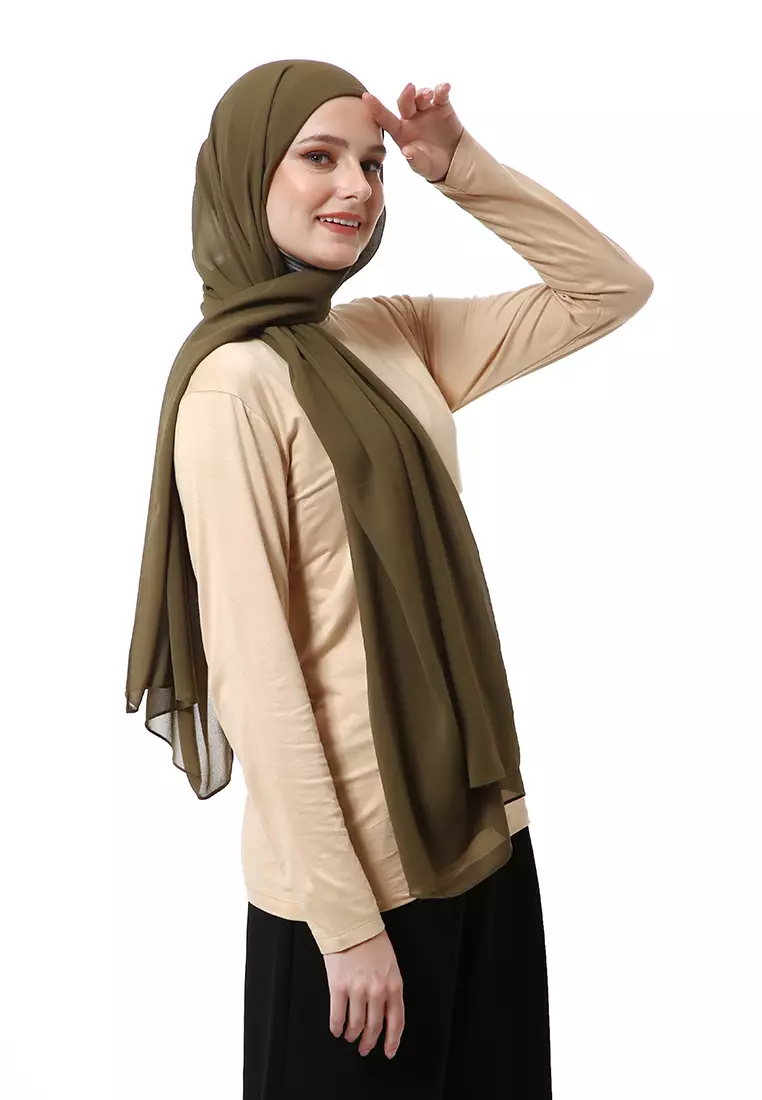 Jual Evernoon Zhalika Phasmina Motif Polos High Premium Quality - Army ...