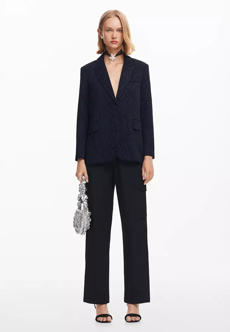 Buy Desigual Desigual Woman Embroidered floral blazer. 2025 Online | ZALORA