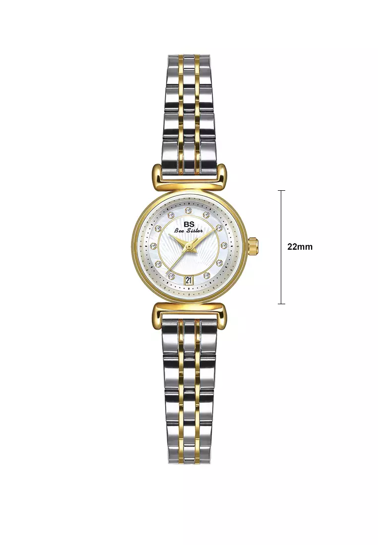 Buy Bee Sister BS Fashion Simple Round Quartz Watch with Cubic Zirconia ...
