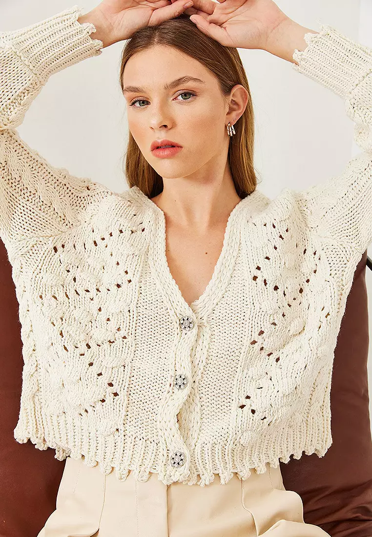 Jual Bianco Lucci Pompom Buttoned Knitted Cardigan Original 2025 ...
