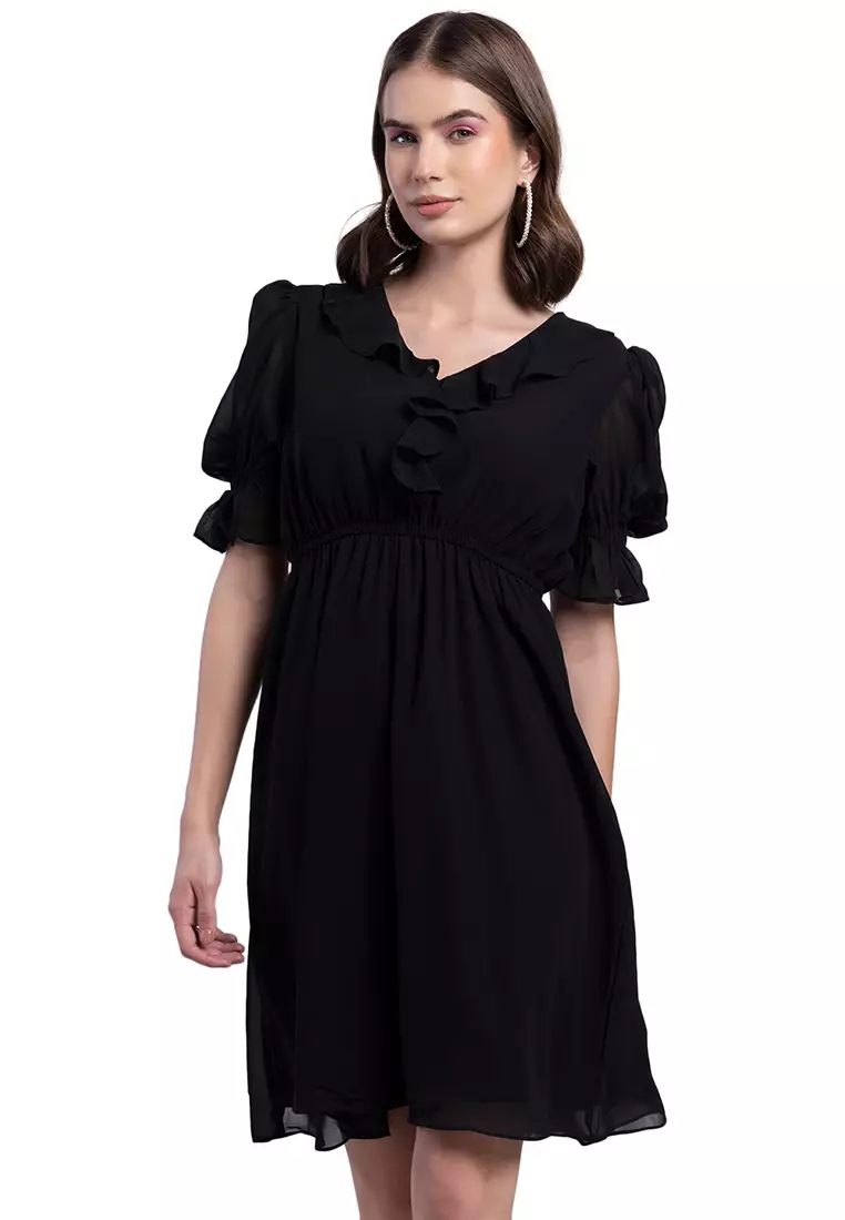 Buy FabAlley SKATER MINI DRESS WITH WAIST ELASTICATION 2025 Online | ZALORA