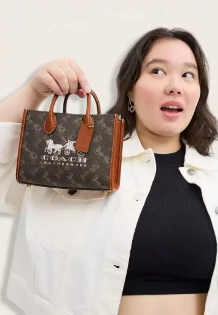 Jual Coach Coach Ace Tote Bag 17 With Horse And Carriage Print Brown ...