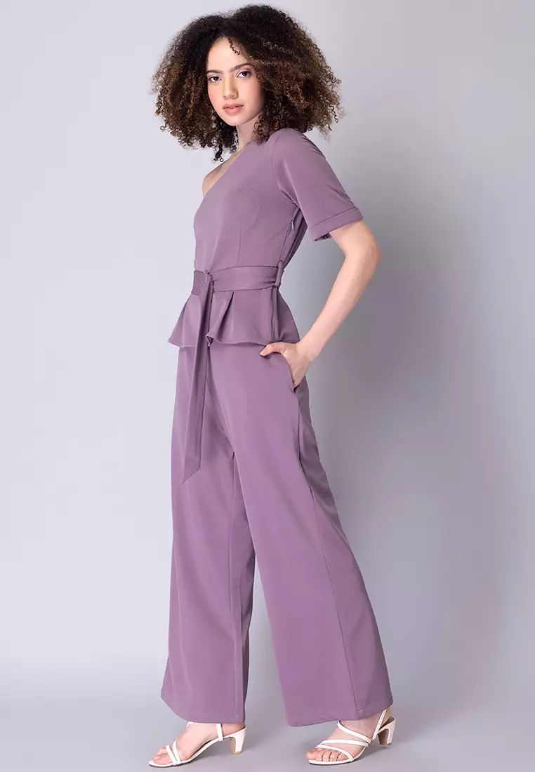 Buy FabAlley Lilac One Shoulder Top And Bottom Set 2025 Online | ZALORA ...