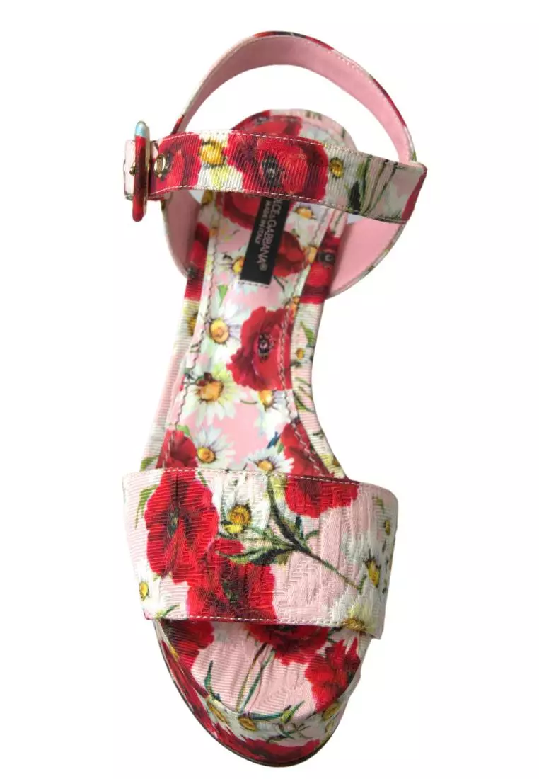 線上選購 Dolce And Gabbana Dolce And Gabbana Multicolor Floral Print Wedges
