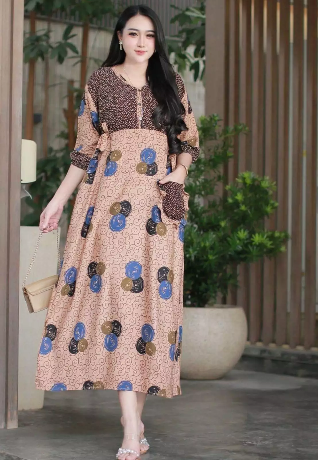 Jual Elegant Batik Dress Klok Bunga 002 | Midi Dress | Dress Daily ...