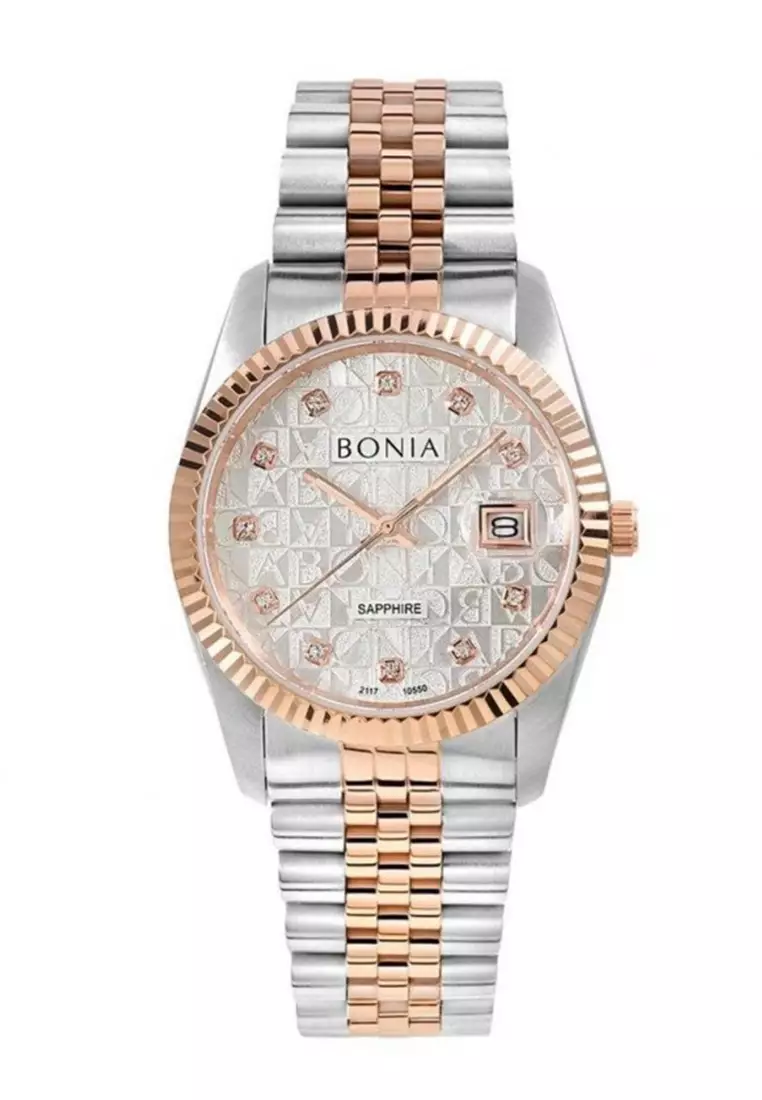Jual Bonia Watches BONIA BNB10550-1616 SILVER ROSEGOLD WHITE SAPPHIRE ...