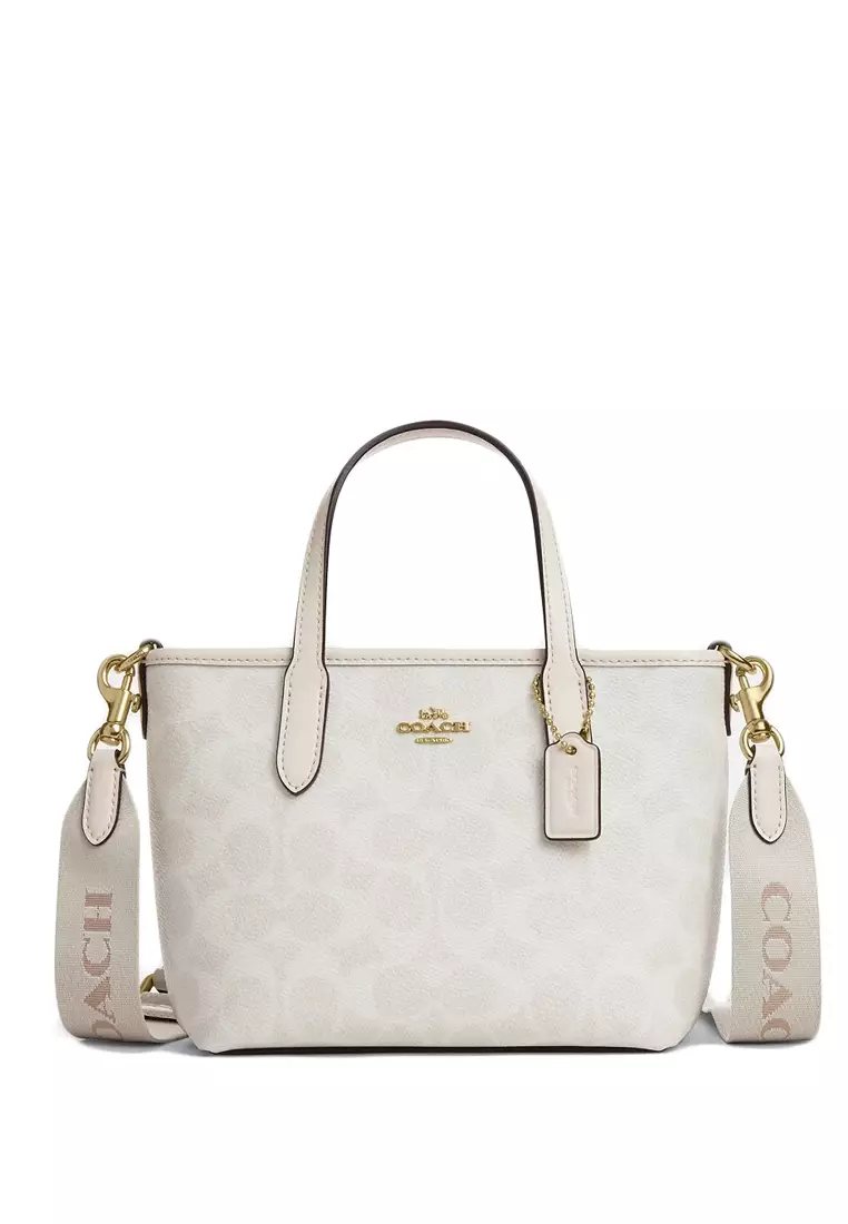 網上選購 Coach Coach City Mini Tote Bag In Signature Canvas - White/Chalk ...