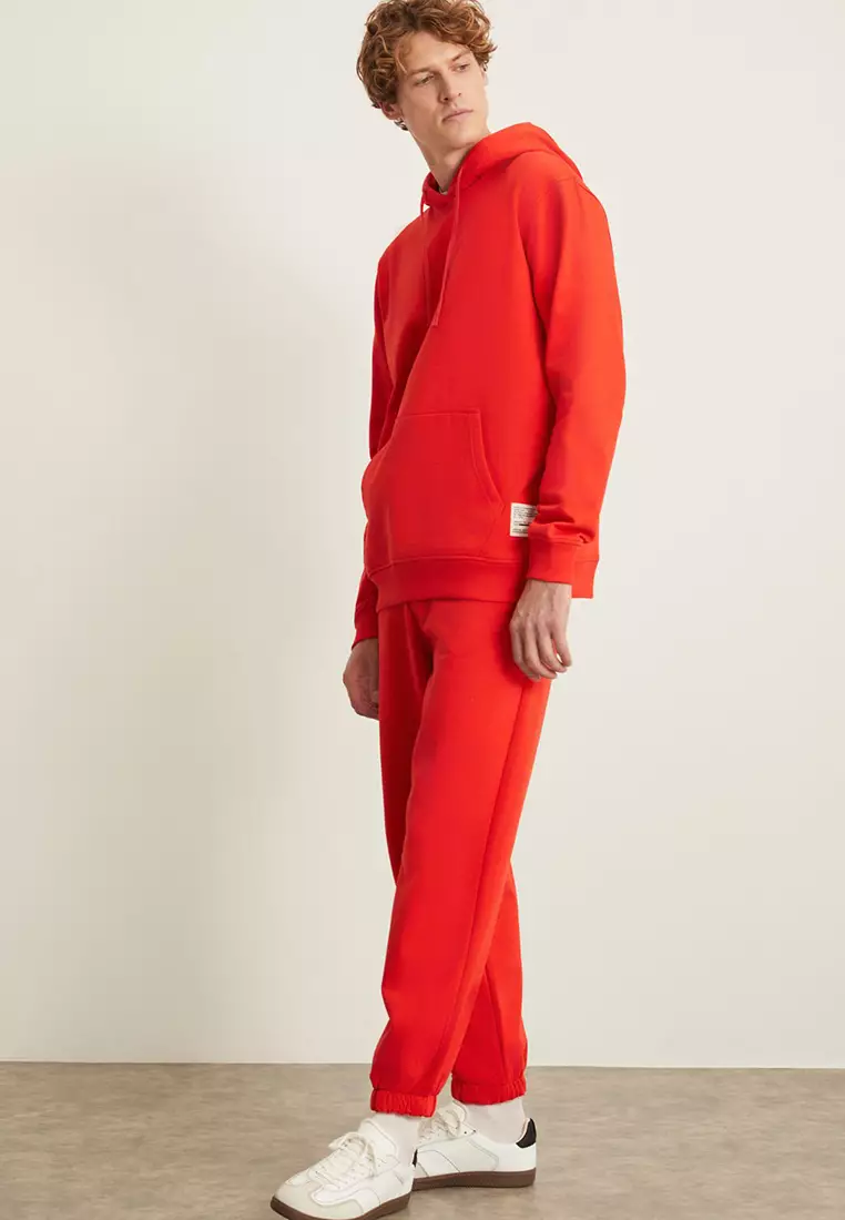 Buy GRIMELANGE Benda 3 Yarn Ribbed Soft Kangaroo Pocket Hooded ...