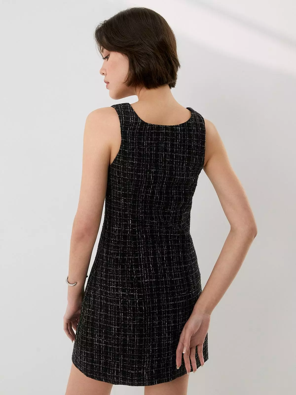 Jual POMELO FASHION Tweed Mini Dress - Black Original 2025 | ZALORA ...