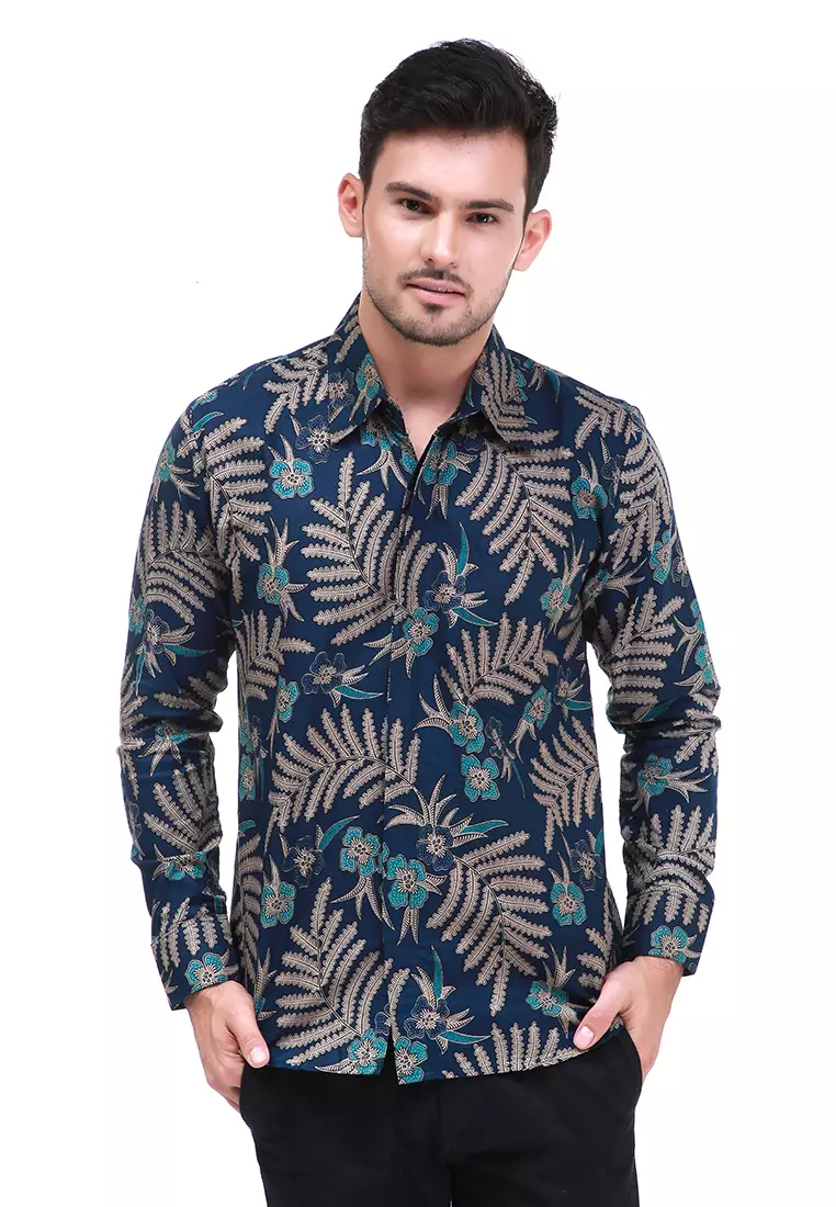 Jual Hamlin Dwan Kemeja Batik Pria Ramban Atasan Formal Longsleeve ...