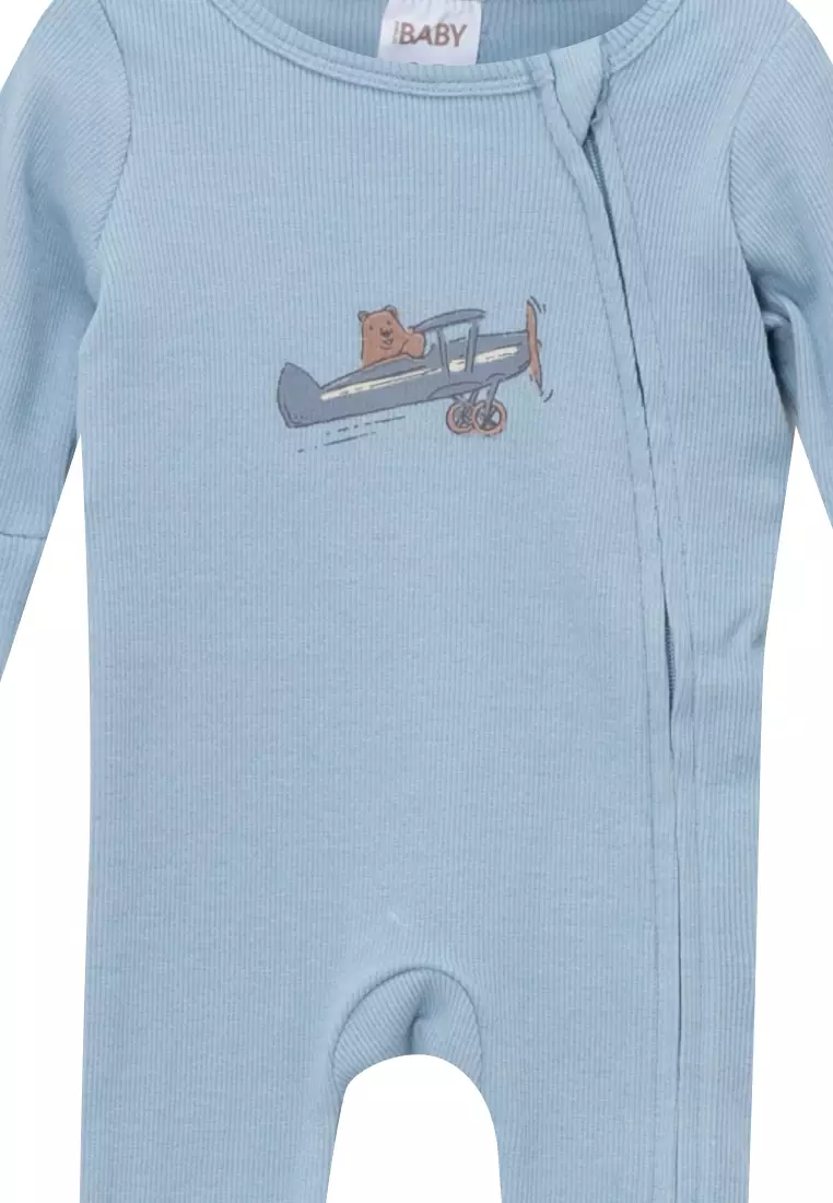 Buy Cotton On Kids The Long Sleeve Rib Romper 2025 Online | ZALORA