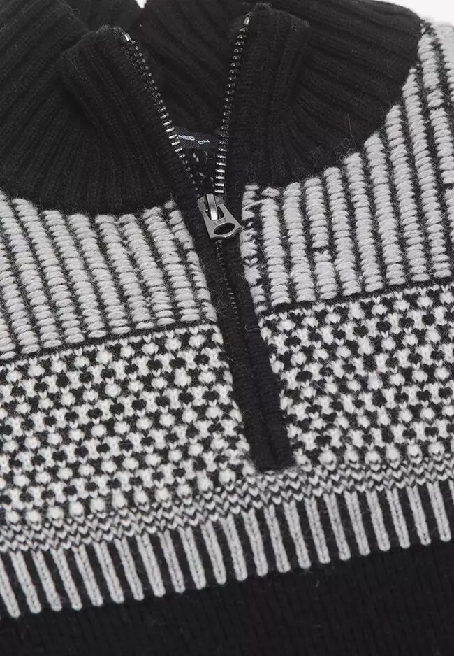 French Connection Graphic Jacquard Half Zip Jumper 2025 | Buy French ...