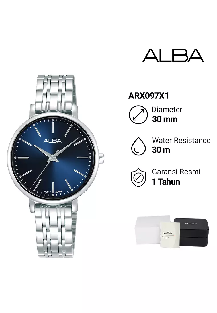 Jual Alba Alba Jam Tangan Analog Wanita Silver Blue Dial Stainless ...