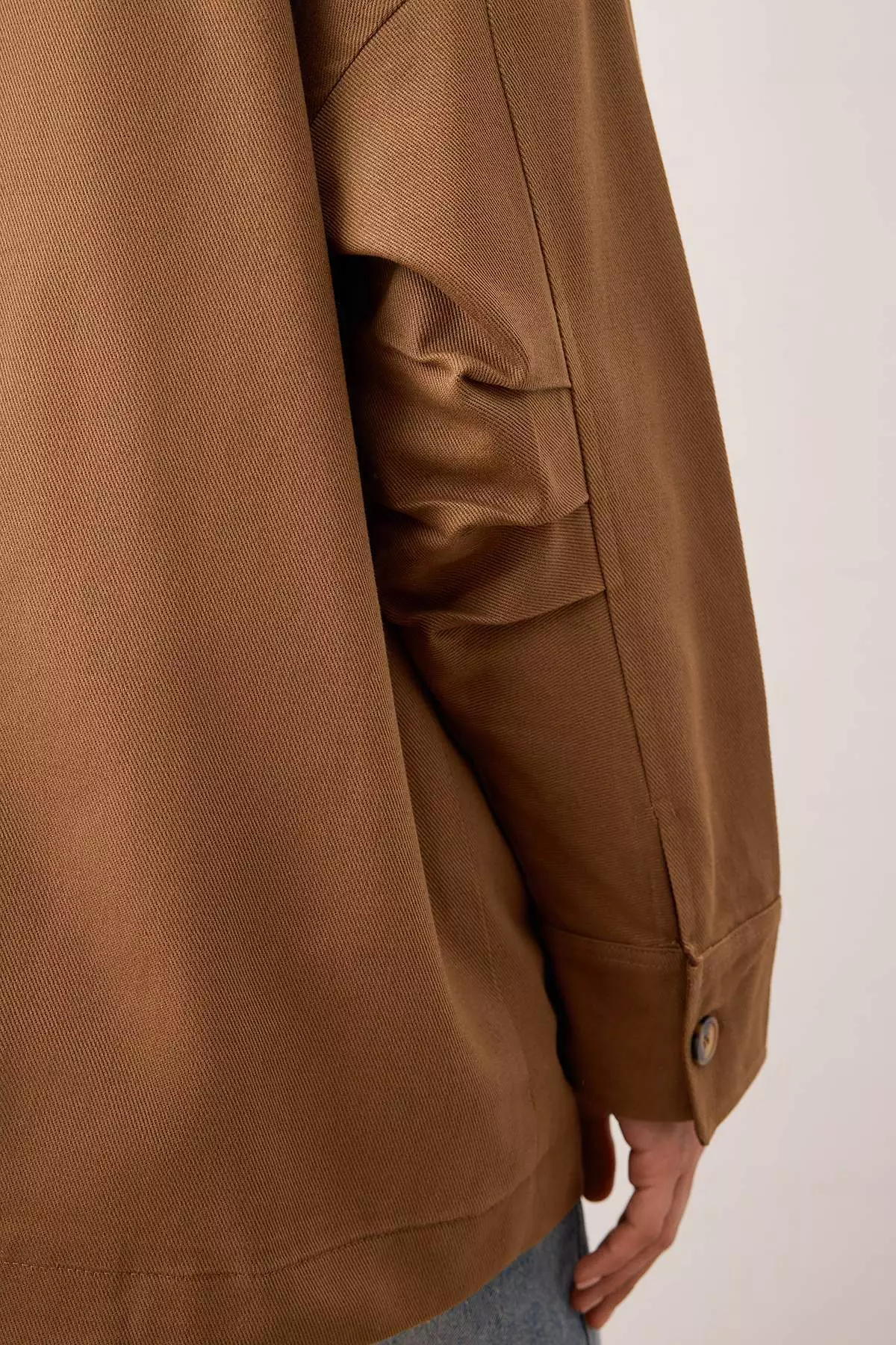 Buy Trendyol Light Brown Regular Pattern Collar Faux Leather Detailed ...