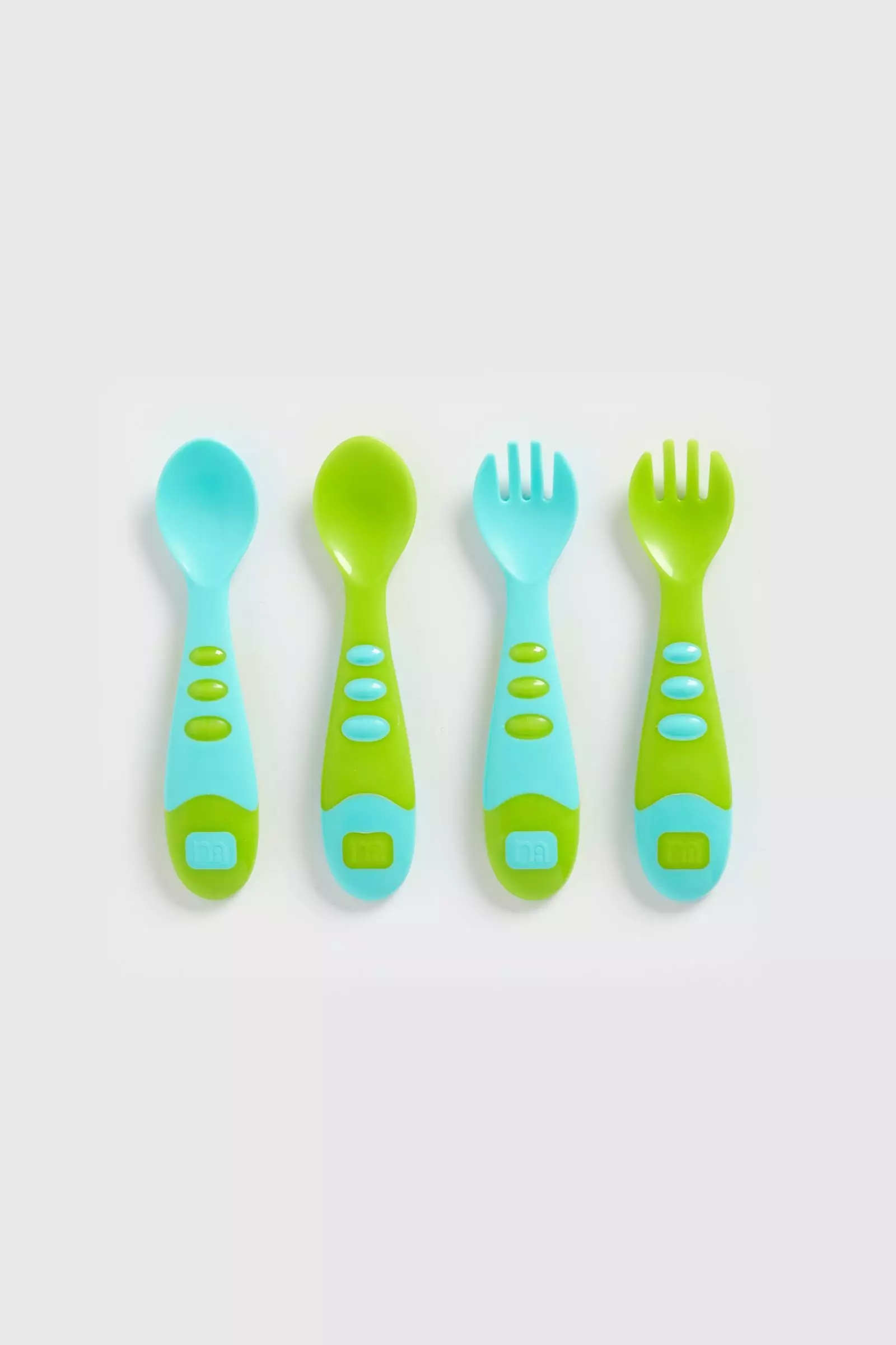 Jual Mothercare Mothercare Easy Grip Spoon and Fork Set Blue - Sendok ...
