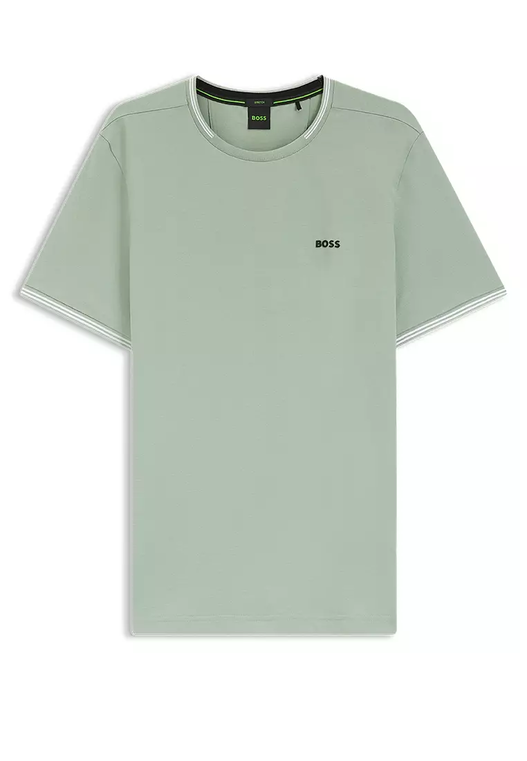 Buy BOSS Stripes & Logo T-Shirt - BOSS Green 2026 Online | ZALORA