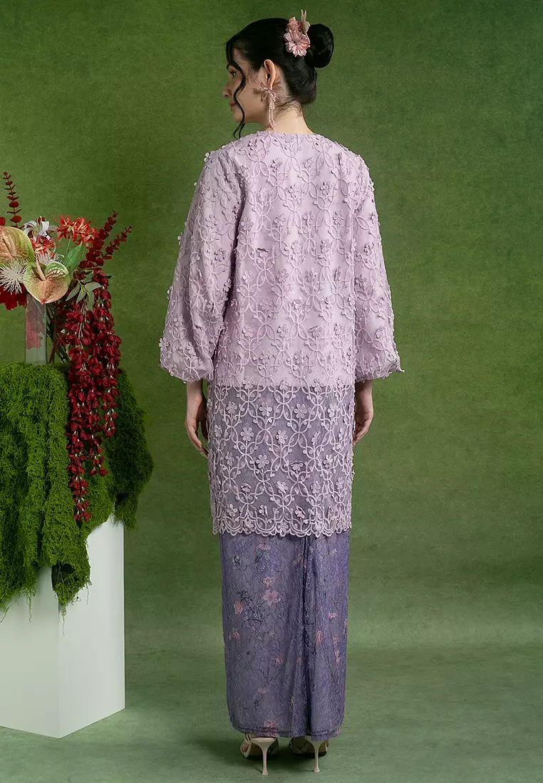 Buy Lubna Qaseh Lace Long Kebaya Set 2026 Online | ZALORA Philippines