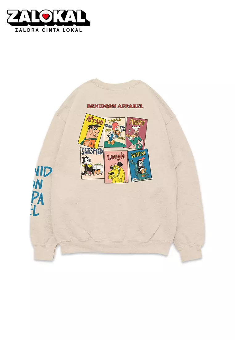 Jual Benidson BENIDSON Crewneck Sweater Cream Old Graphic Original 2024 ...