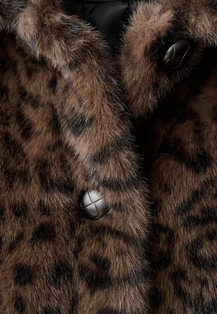 Buy Mango Leopard Fur-Effect Coat Online | ZALORA Malaysia