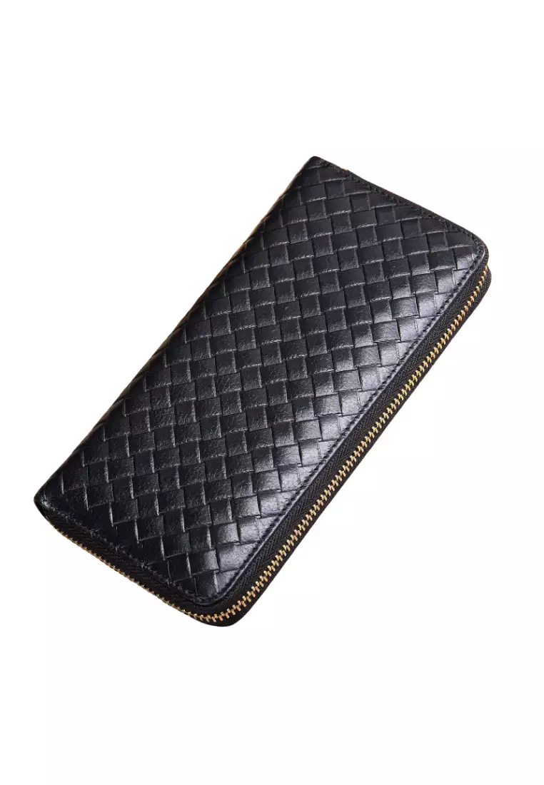 Buy XAFITI Men's Genuine Leather Wallet Pressed Woven First Layer ...