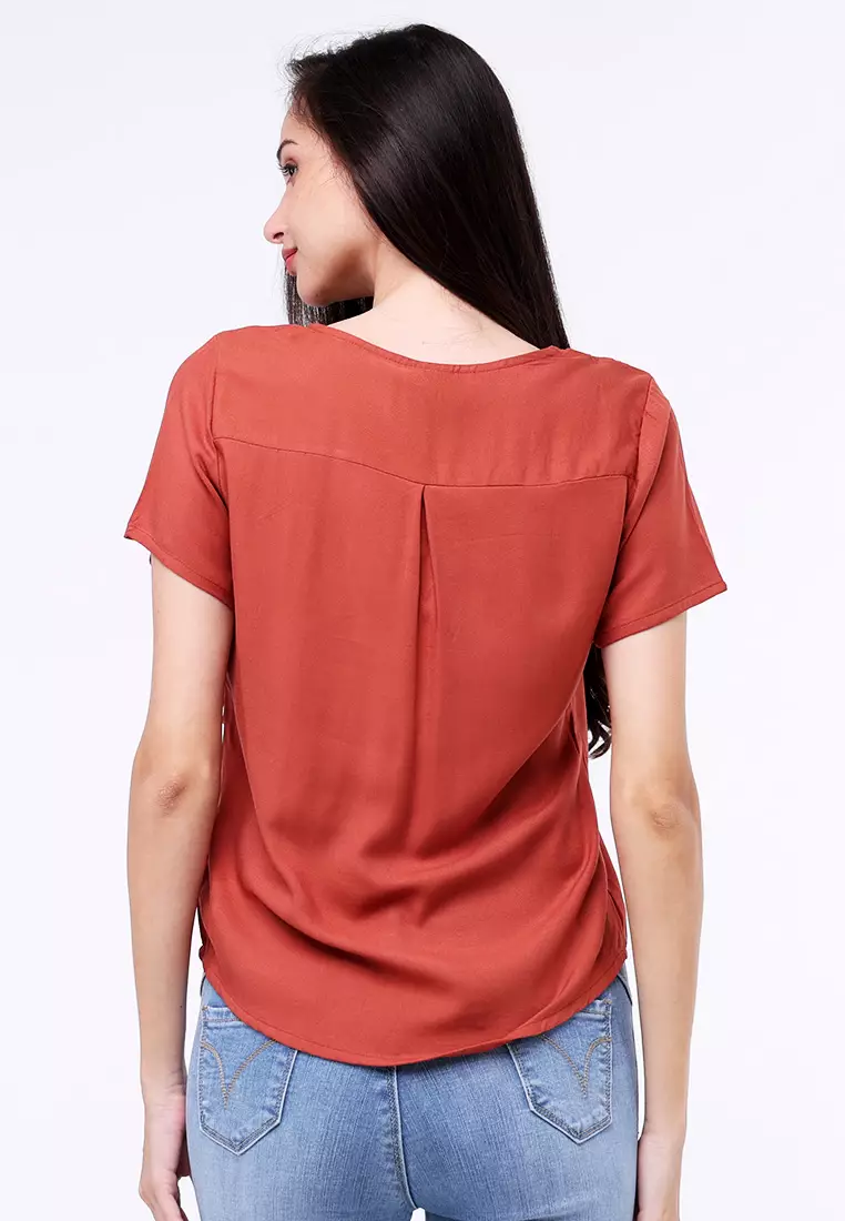 Buy Redgirl Short Sleeves Roundneck Blouse 2024 Online Zalora Philippines
