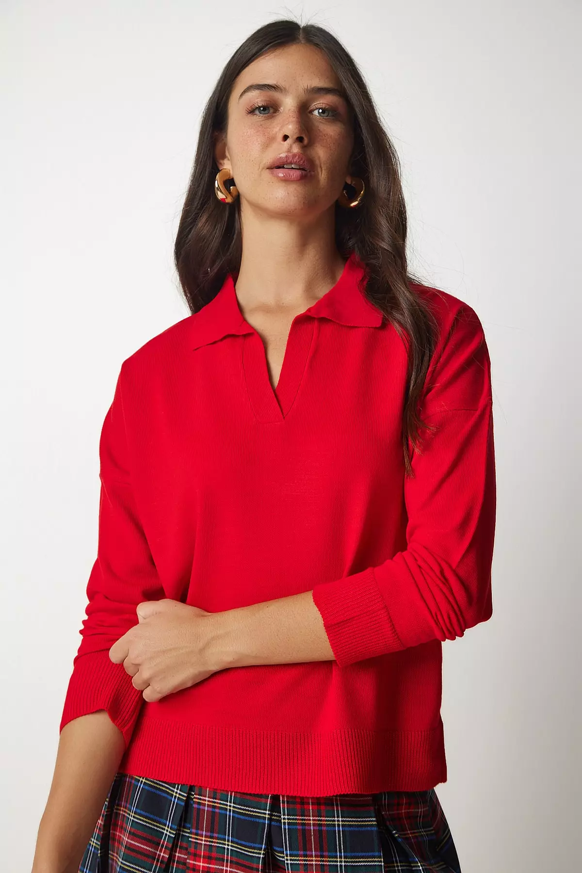 Buy Happiness Istanbul Basic Polo Collar Sweater 2024 Online | ZALORA