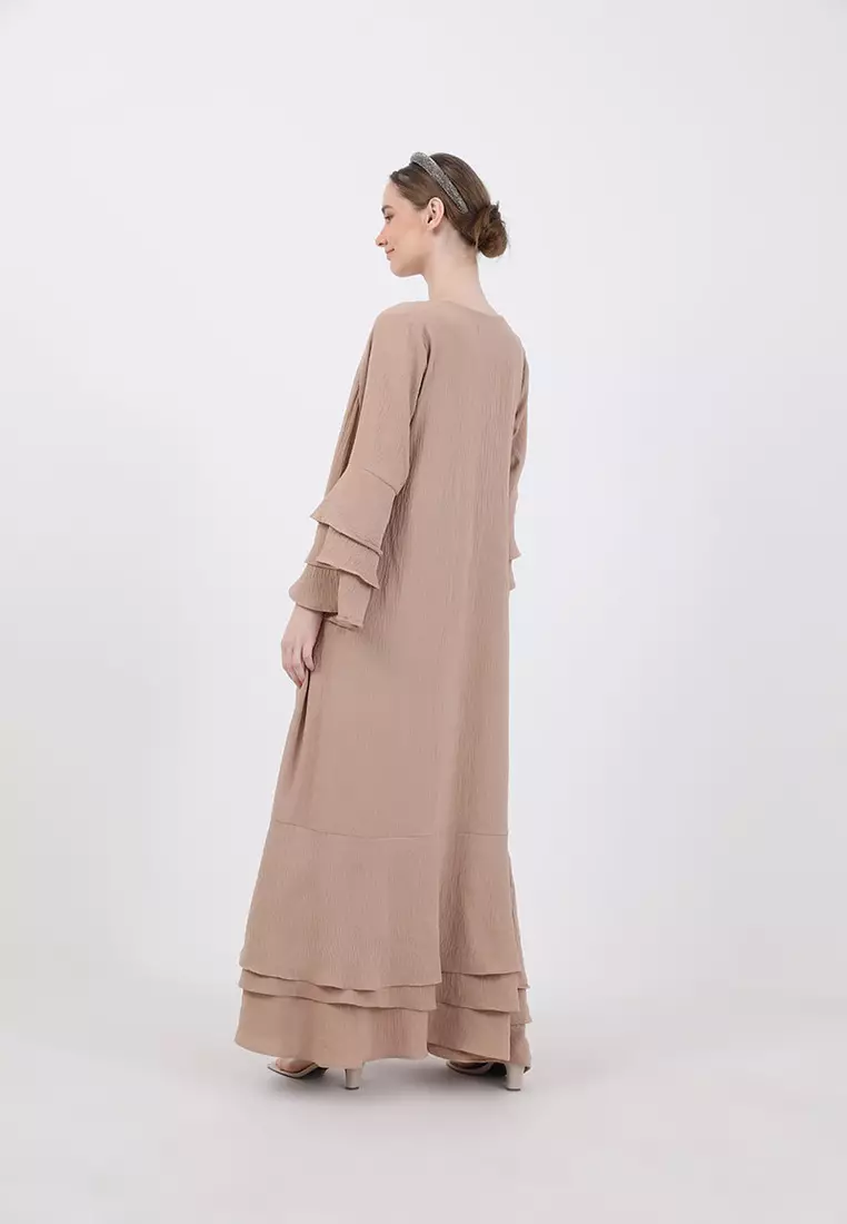 Jual Berrybenka Label Sofia Meymona Wrap Dress Light Brown Original ...