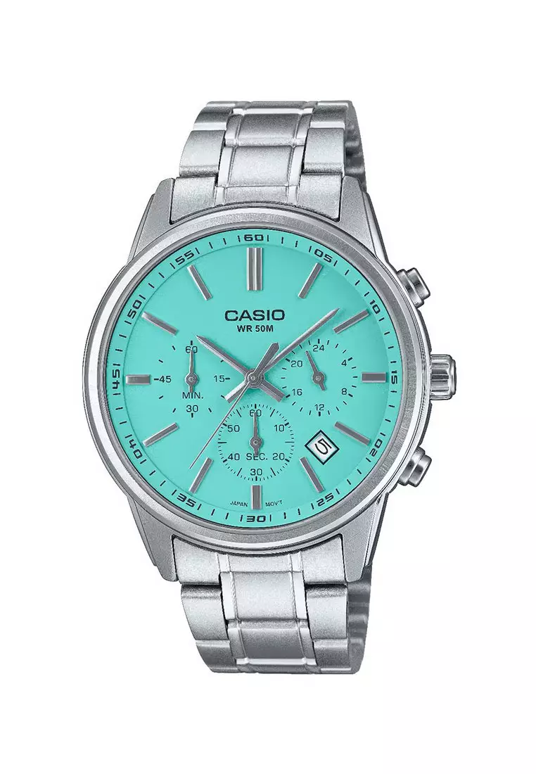 Jual Casio Casio Jam Tangan Pria - Silver Light Blue - Stainless Steel ...