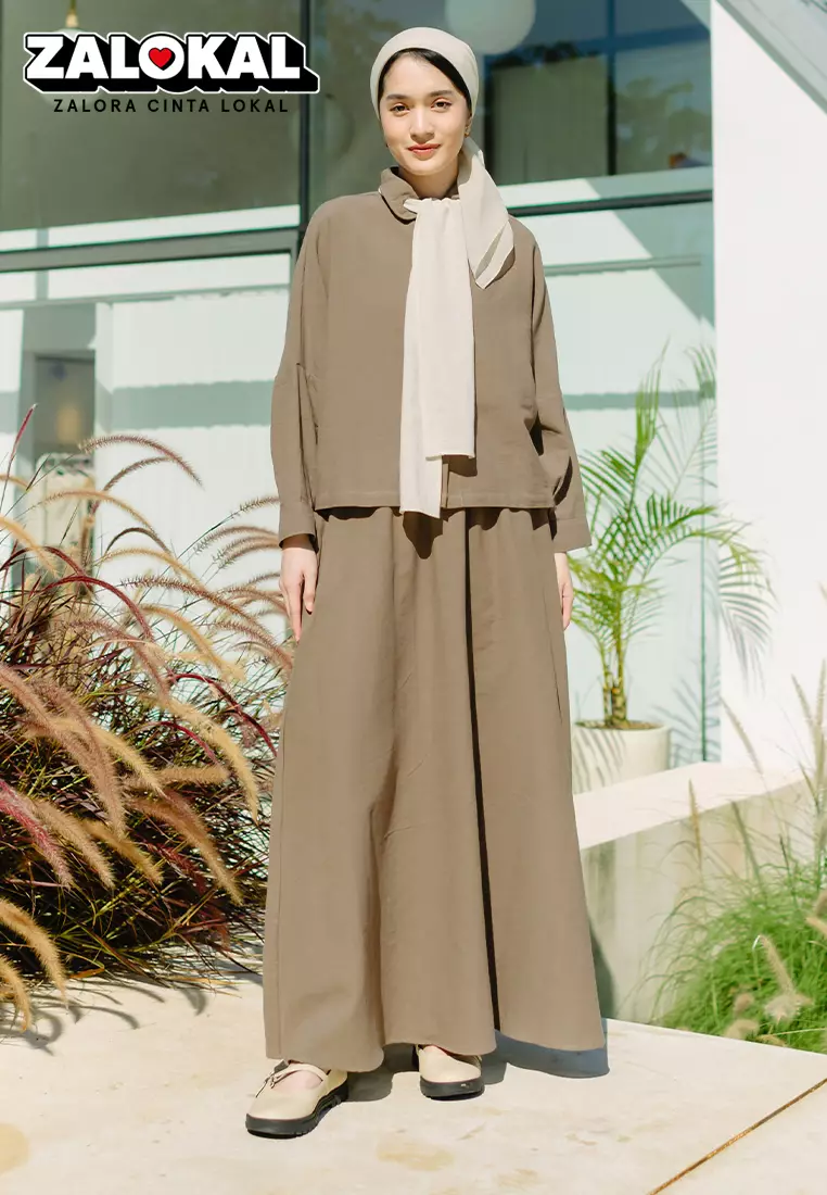 Jual Lozy Hijab Noona Set Soft Brown Original 2025 | ZALORA Indonesia