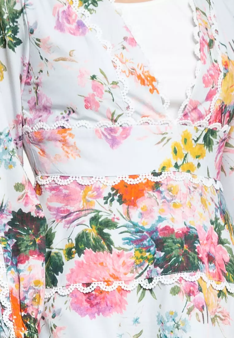 Buy Megane BEST FRENZ Karcsi Floral Midi with Scallop Trim 2024 Online ...