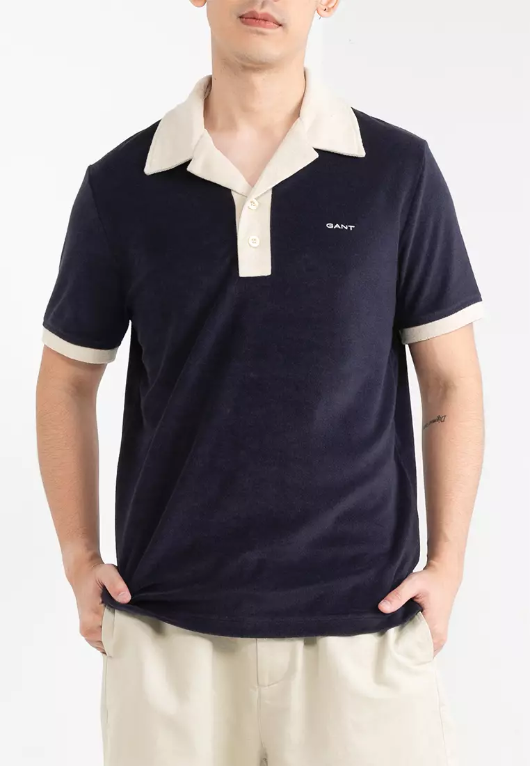 Buy Gant Towelling Resort Collar Polo Shirt 2026 Online | ZALORA