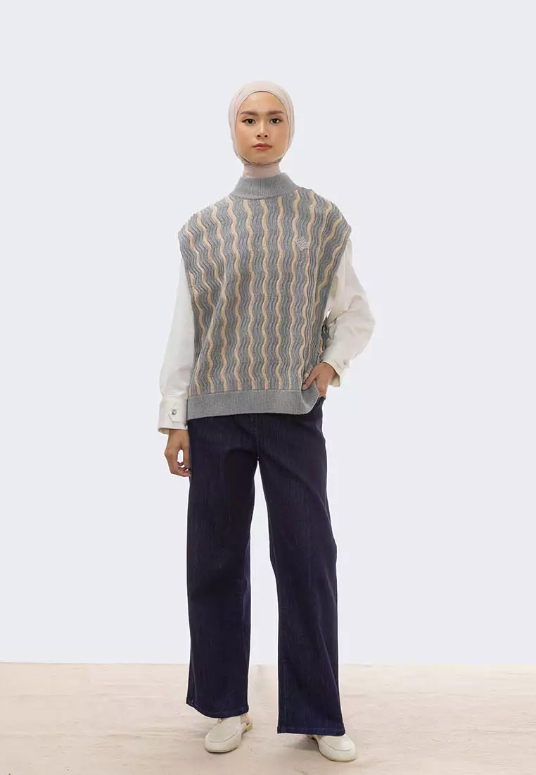 Jual Riamiranda Ria Miranda Dark Denim Claris Pants Original 2025 ...