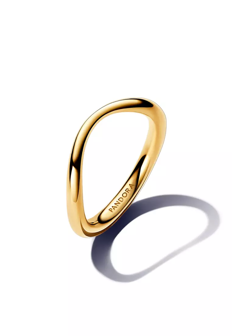 Buy PANDORA Pandora Essence 14k Gold Plated Organically Shaped Band Ring Online | ZALORA Malaysia