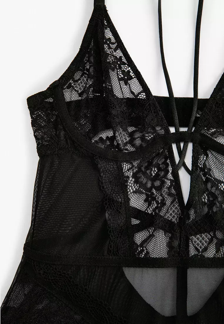 Buy KOTON Lace Window Detail Bodysuit 2024 Online | ZALORA Philippines
