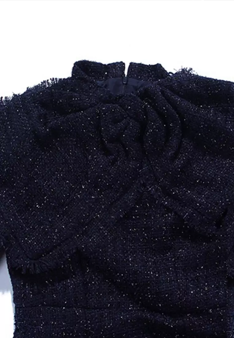 Buy Twenty Eight Shoes Tweed Bow Slim Cut Dress HZ1300 2025 Online | ZALORA