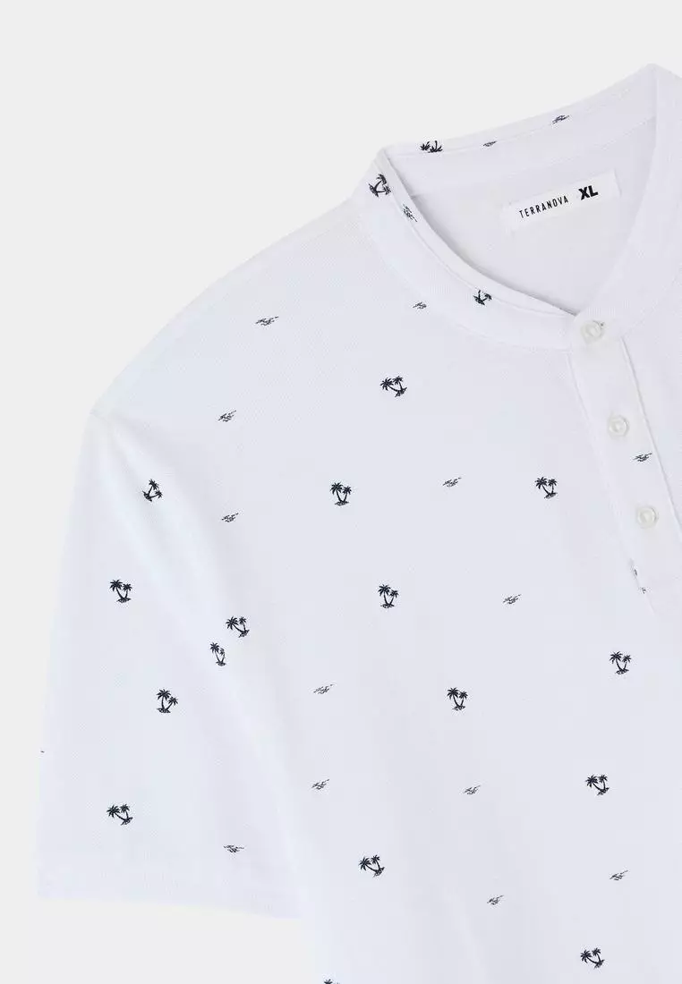 Buy Terranova Micro Patterned Henley T-Shirt for Men 2026 Online ...