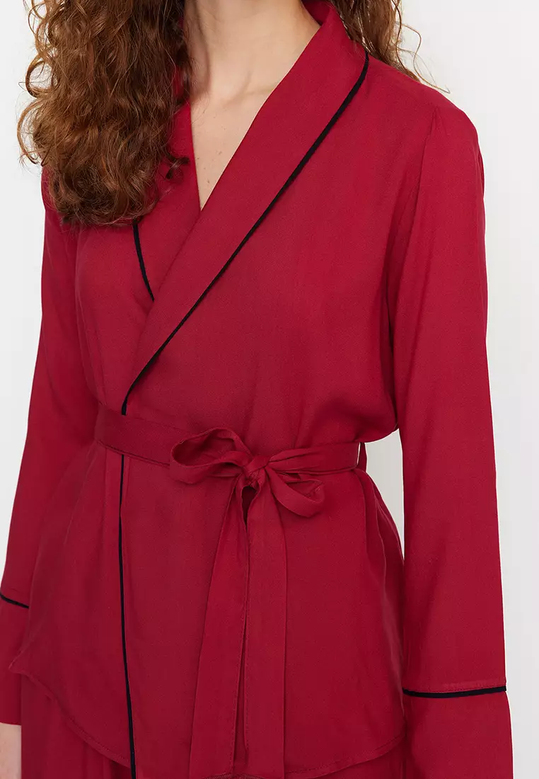 Buy Trendyol Piping Viscose Pyjama Set Online | ZALORA Malaysia