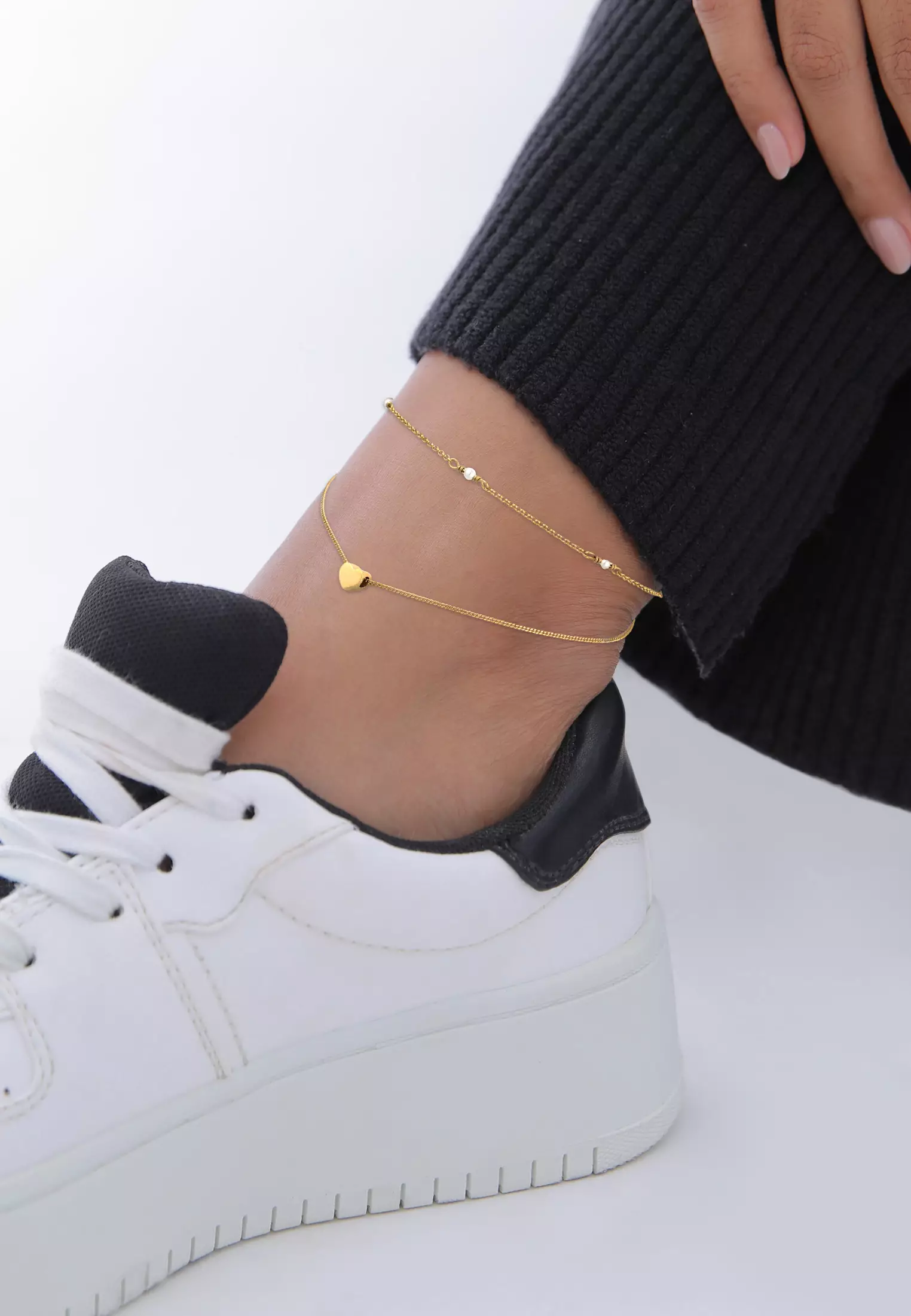 Buy ELLI GERMANY Heart Pearl Layered Anklet – Gold-Plated Silver 2026 ...