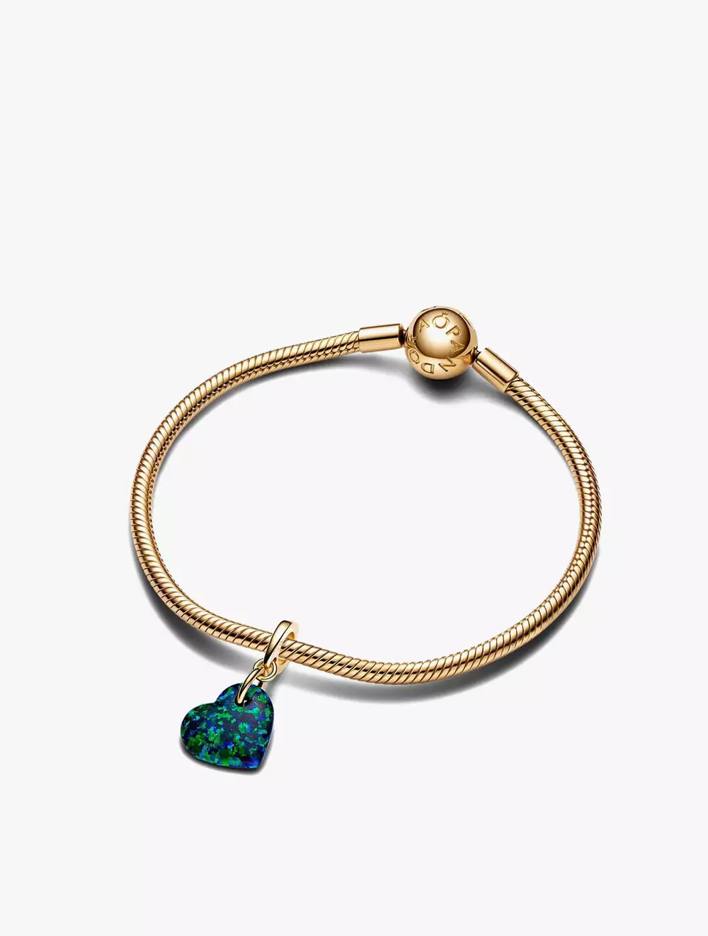 Jual PANDORA Heart 14k gold-plated dangle with green blue lab-created ...