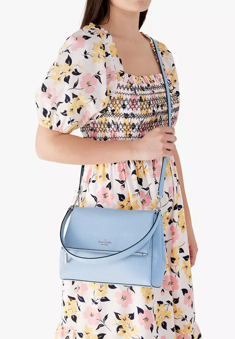 Buy Kate Spade Leila Medium Flap Shoulder Bag - Blue 2025 Online | ZALORA