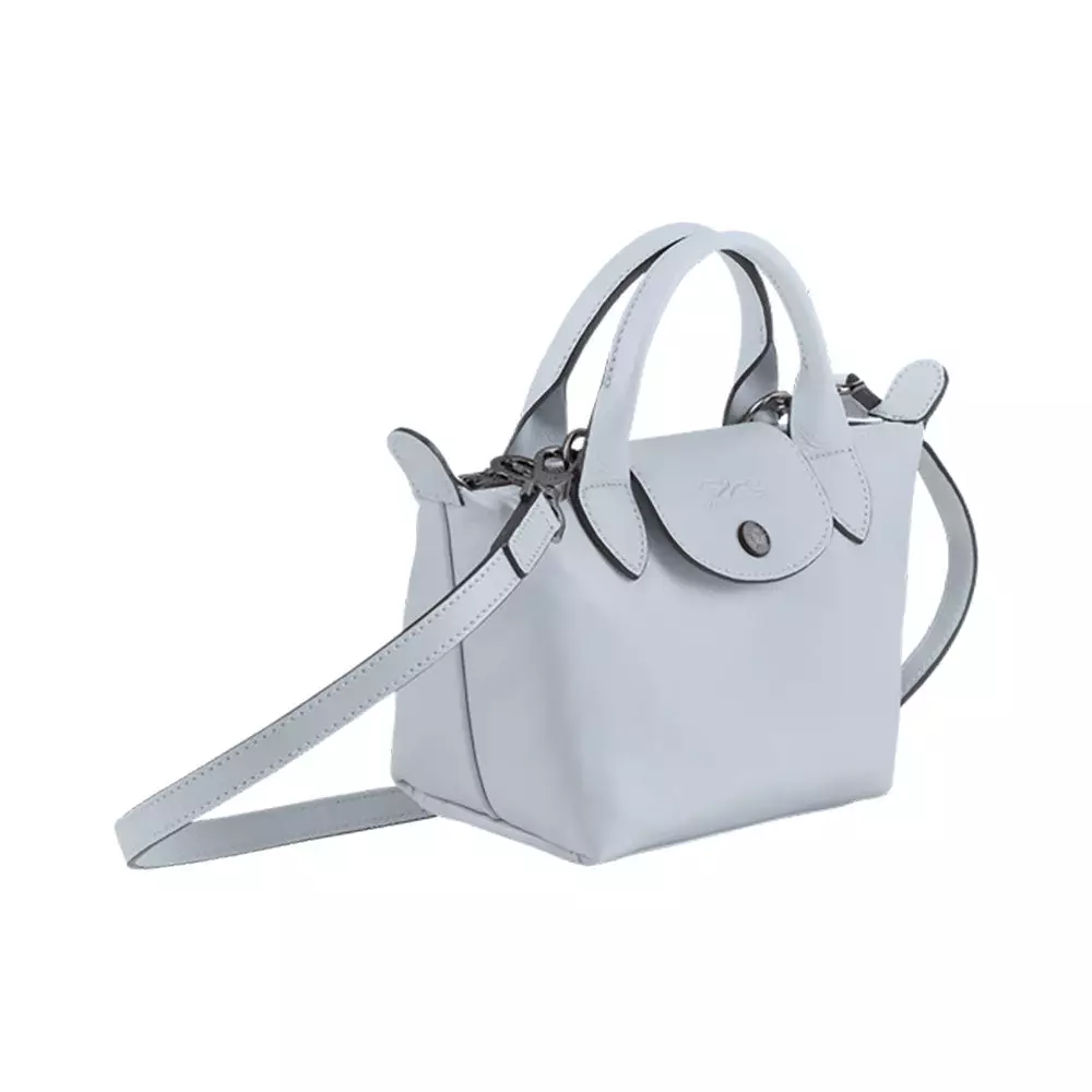 Jual LONGCHAMP Le Pliage Cuir Mini Top Handle Bag Sky Blue Original ...