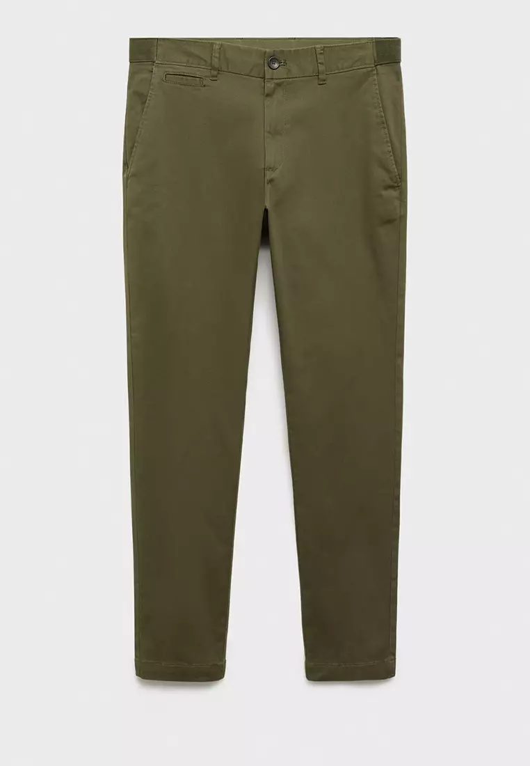 MANGO Man Cropped Tapered Chino Trousers 2025 | Buy MANGO Man Online ...
