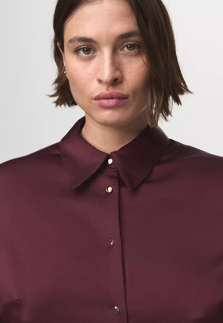 Buy Mango Satin Finish Flowy Shirt 2025 Online | ZALORA Philippines