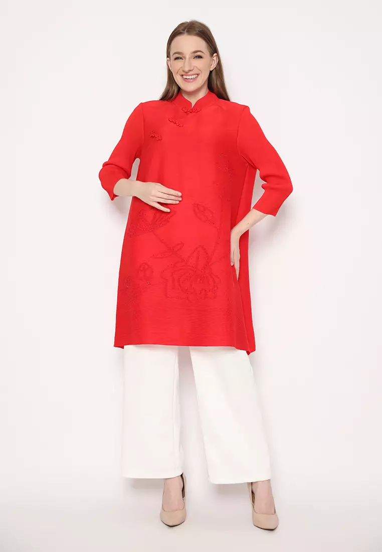 Jual Rupa Arupa Rupa Arupa - Red Aimi Pleats Tunic Dress with Red ...