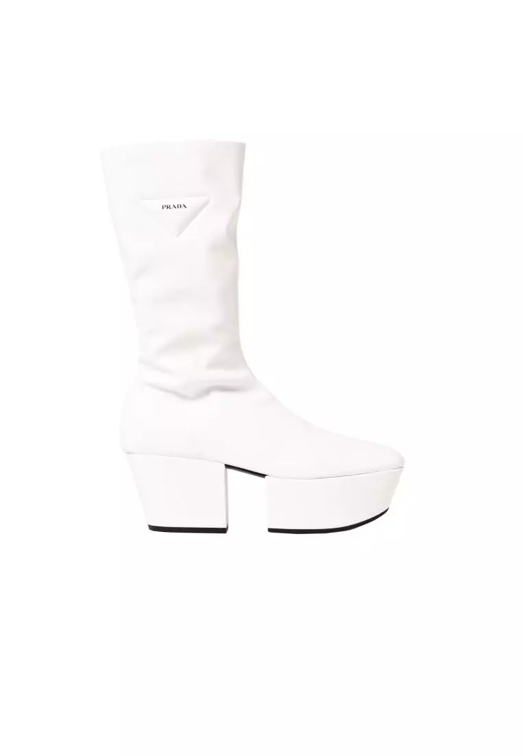 Prada PRADA - Prada Platform Pull On Boots - White 2025 | Buy Prada ...