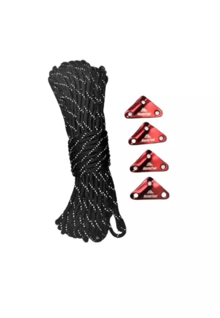 Buy MasterTool Heavy Duty Paracord-Black+ Triangle rope buckle (4 pcs ...